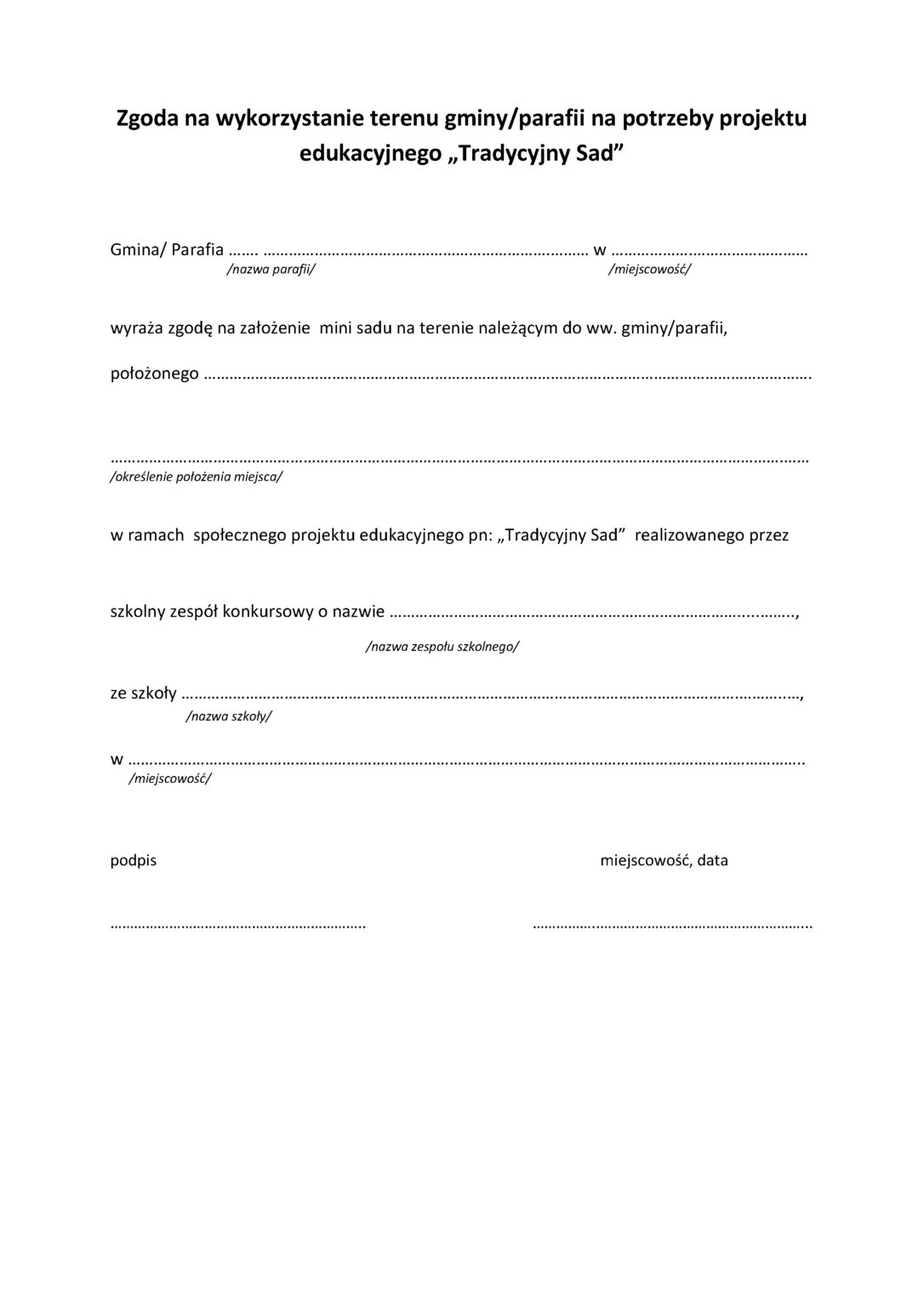 Pomoce – Tradycyjny sad