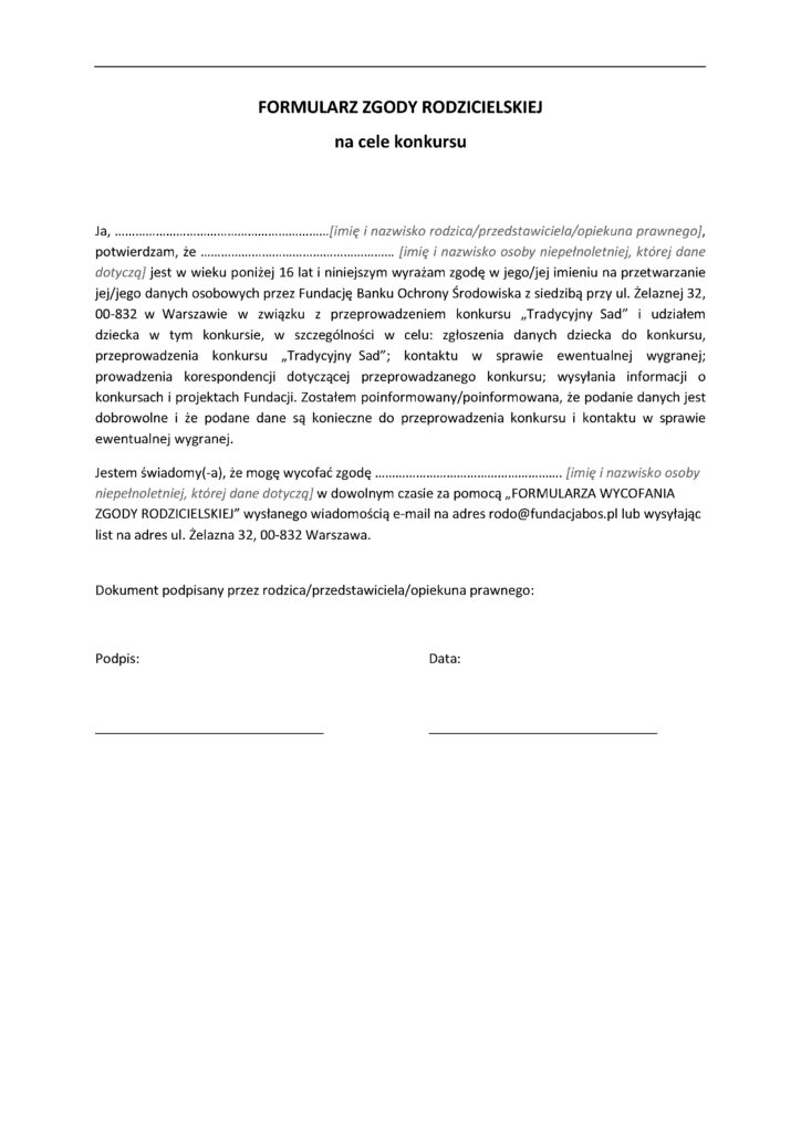 Pomoce – Tradycyjny sad